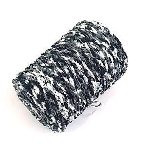 50G/Ball Dyed Toothbrush Wool Yarn Warm Soft Velvet Handmade Characteristic Thread Pompom Fancy Crochet Yarn (Color : Black White)
