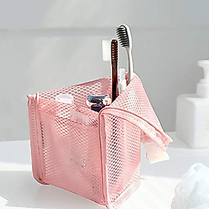 Grey990 1 x Travel Toothbrush Storage Bag Portable Case Zipper Closure Container Pink