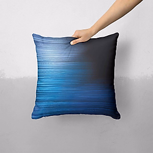 iiRov Dark Blue Streaks - Custom Decorative Home Decor Indoor or Outdoor Throw Pillow Cover Plus Cushion Set for Sofa, Bed or Couch (Pillow CASE Cover Plus Cushion)