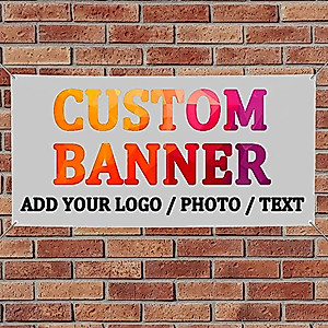 Custom Banners and Signs for Outdoor Indoor,Customize Your Own Banner with Photo Image Picture Logo or Name,Custom Banner Backdrop for Birthday Party Business Graduation Wedding Event (4' X 2')