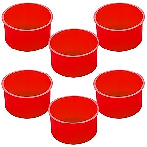 DaKuan Set of 6, Silicone Cake Mold Baking Pans, 4 inch Cake Pans for Baking, Muffin, Cupcake, Layer Cake, Cheese Cake, Chocolate and Rainbow Cake - Red