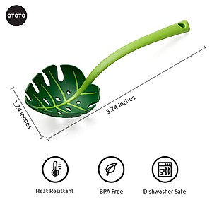OTOTO Jungle Spoon Monstera Cooking Spoon for Nonstick Cookware- Certified BPA-Free Kitchen Spoon High Heat Resistant Nylon Spoon for Cooking- Kitchen Utensil Spoon Designed for Cooking Baking Mixing