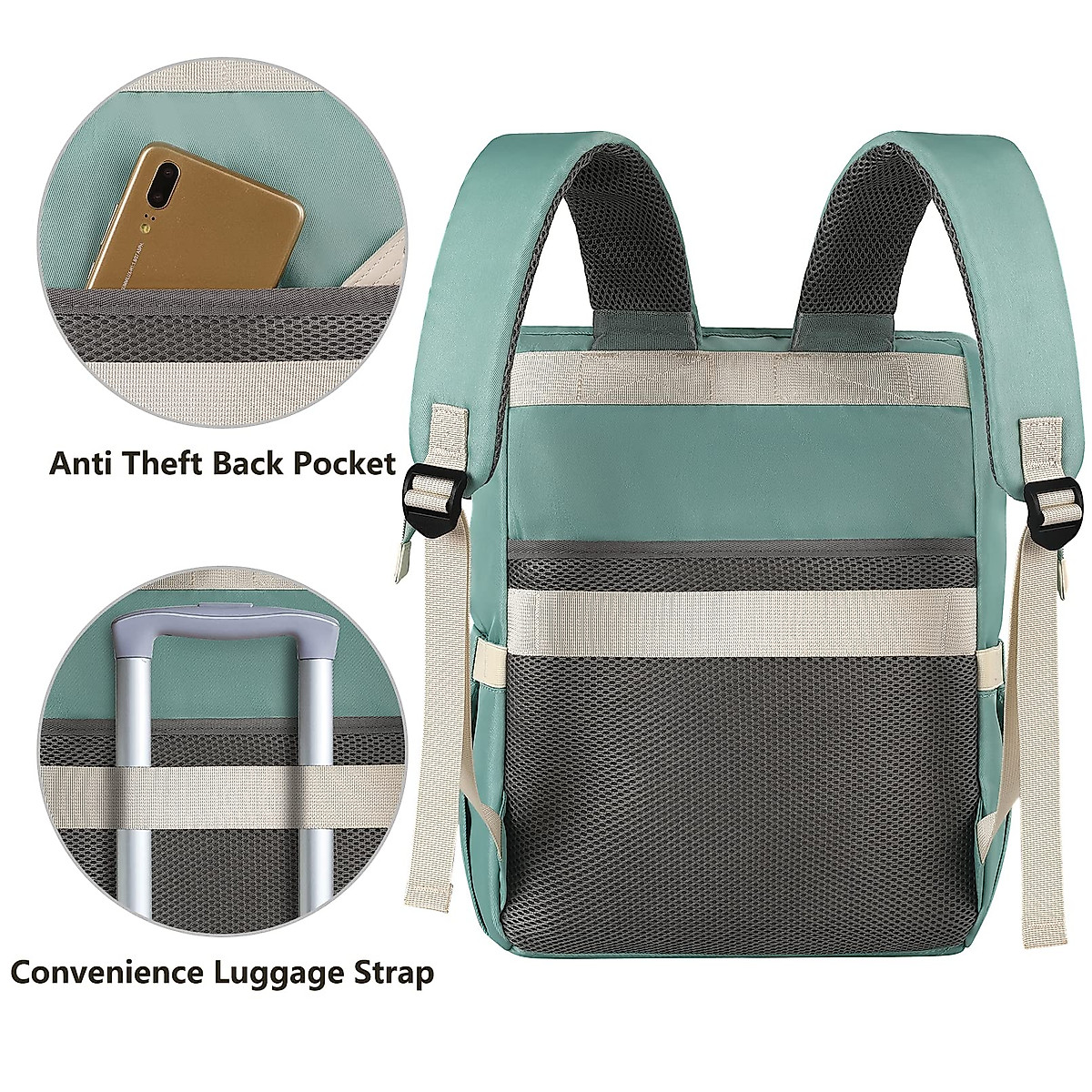 Laptop Backpack for Women,Doctor Teacher College School Student Work Shoulder Purse Bag,Travel Airline Approved Backpack for 15.6 Inch,Large Wide Open RFID Anti Theft USB Charging Port Bookbag