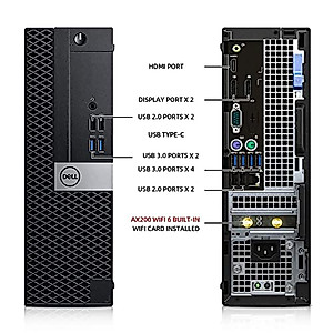 Dell OptiPlex 5050 Desktop Computers PC i7-6700 3.4GHz, 32GB Ram 1TB M.2 NVMe SSD+2TB HDD, AX200 Built-in WiFi 6, Bluetooth 5.2 HDMI, RBG Speaker, Refurbished Computer(Renewed), Black