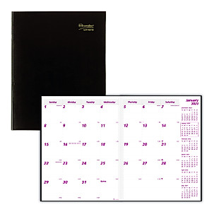 Brownline 2023 Essential Monthly Planner, 14 Months, December 2022 to January 2024, Stitched Binding, 10.75" x 8.5", Black (CB450.BLK-23)