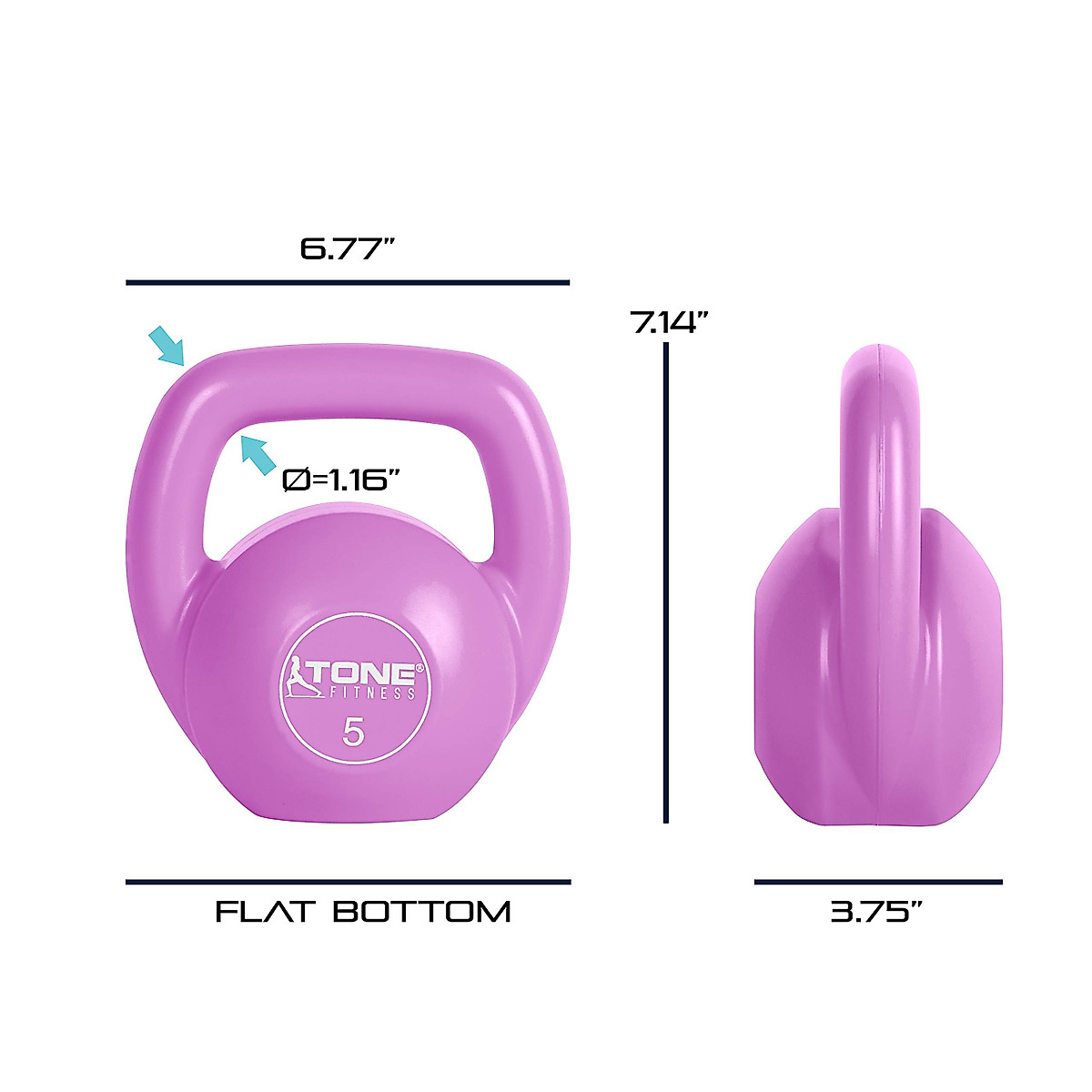 Tone Fitness Kettlebell Body Trainer Set of 3 (5, 10, 15 Pound)