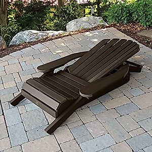 highwood Hamilton Folding and Reclining Adirondack Chairs, 2-Piece Set, Weathered Acorn