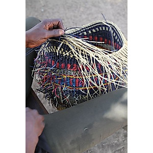 Fair Trade Ghana Bolga African Large Market Basket 16-17.5" Across, #30473