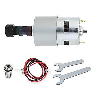 RATTMMOTOR DC Motor CNC 775 Spindle Motor 100W 12-24VDC 20000RMP + ER11 Collet for DIY Mini CNC Router 3018 3018Pro 3018Pro-Max 3018Pro-N 1610 1610Pro Engraving Router Milling Machine
