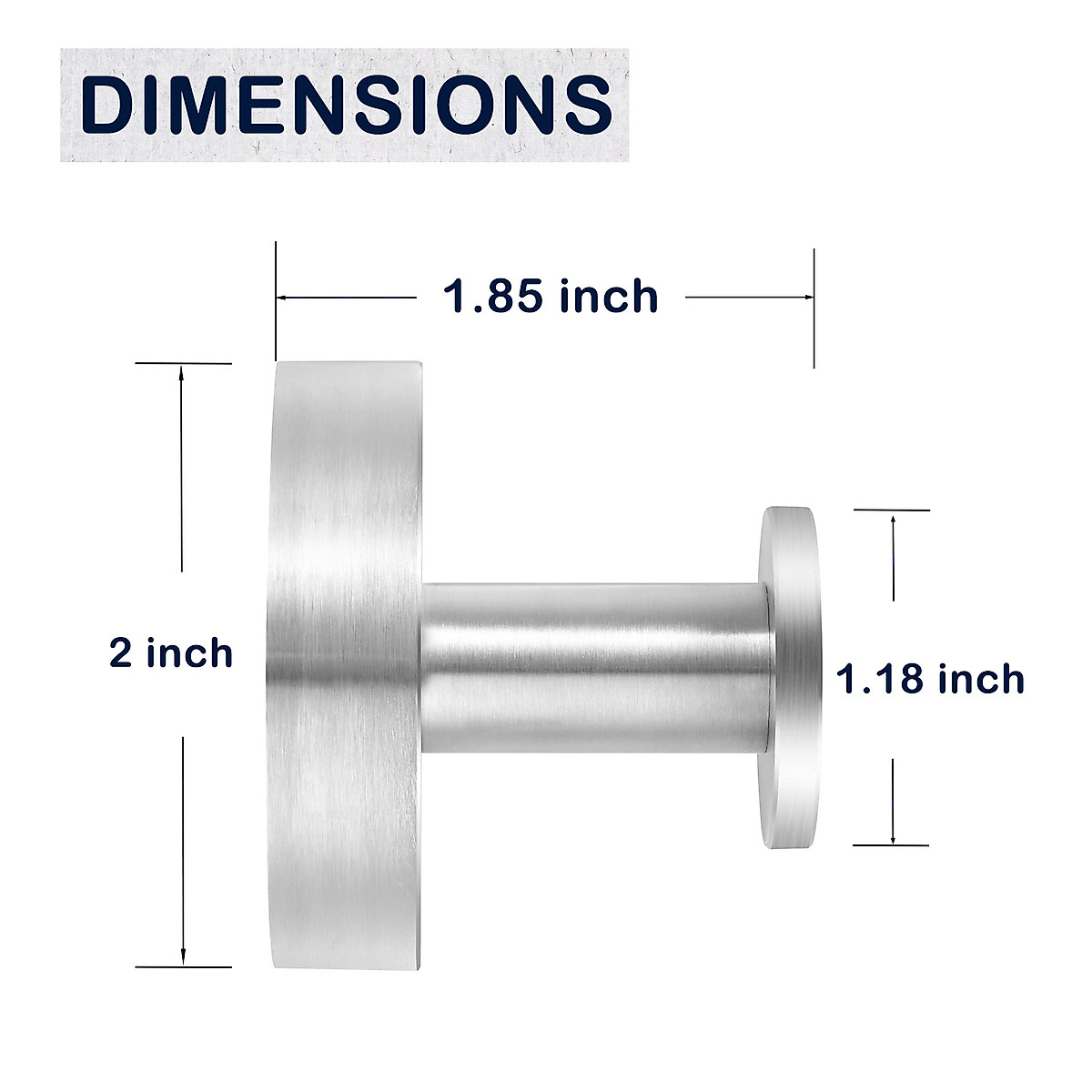 JAAWAN (2-Pack) Brushed Nickel Round Towel Hooks Wall Mounted, SUS304 Stainless Steel Bath Robe Towel Hooks for Bathroom Coat Clothes Hooks