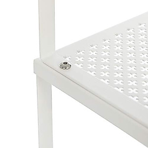 SONGMICS Cabinet Shelf Organizer and Kitchen Shelf Bundle, 4 Stackable Kitchen Cabinet Shelves, Expandable, White and Silver UKCS01WT and UKCS01SV