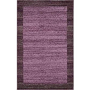 Unique Loom Del Mar Collection Area Rug-Transitional Inspired with Modern Contemporary Design, 3' 3 x 5' 3 Rectangular, Violet/Ivory