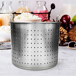 Cabilock Seafood Boiling Pot Metal Leaky Bucket for Kitchen Stainless Steel Crawfish Pot Seafood Boil Pot Multi-use Crawfish Pot Stainless Steel Stock Pot