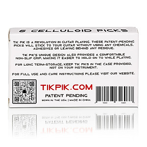TIK PIK 6-Pack Guitar Picks for Acoustic & Bass Guitars | As Seen On Shark Tank | Black Multi-Gauge