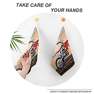 Lurnise Hand Towel Moto Sunset Hand Towels Dish Towel Lanyard Design for Bathroom Kitchen Sports