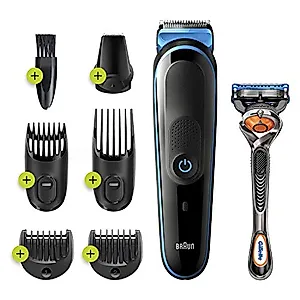 Braun Hair Clippers for Men MGK3245, 7-in-1 Beard Trimmer, Mens Grooming Kit, Cordless & Rechargeable with Gillette ProGlide Razor