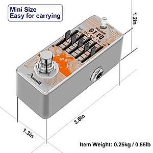 Amuzik EQ Pedal 5 Band Equalizer Effects Pedal Analog Graphic Equalization Guitar Effects Pedals ±18dB Range