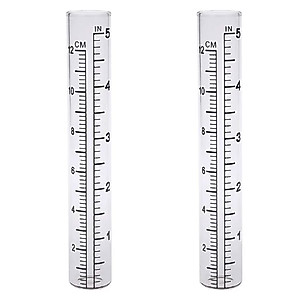 HUTNUOY 5" Rain Gauge Replacement Tube Glass for Outdoor Garden Yard Home, Best Rated 2 Pcs
