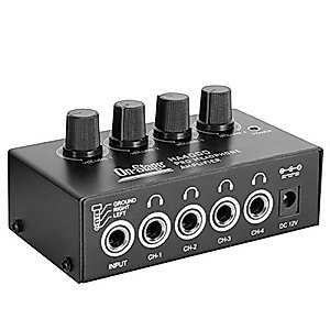 On-Stage HA4000 4-Channel Pro Headphone Amplifier,Black,White
