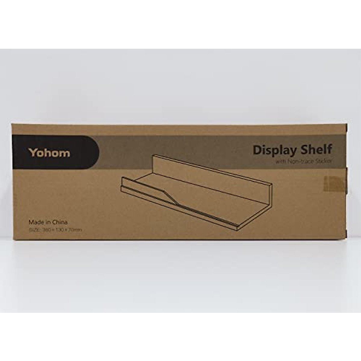 YOHOM White Adhesive Floating Shelf for Bathroom Tile Wall Stick on Shower Shelf Rack No Drilling Plastic Lightweight Shelf Organizer with Gray Guard