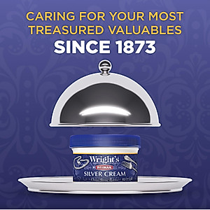 Wright's Silver Cleaner and Polish Cream - 8 Ounce with Polishing Cloth - Ammonia-Free - Gently Clean and Remove Tarnish without Scratching