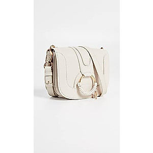 See by Chloe Women's Hana Small Saddle Bag, Cement Beige, Off White, One Size