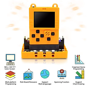 KittenBot Meowbit Card-Sized Retro Game Computer Codable Console for Microsoft Makecode Arcade & Python Video Game Compatible Micro:bit Expansion Board for Robot Building with Battery