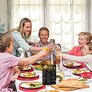 Vlipoeasn 50th Birthday Table Decoration for Men, Black Gold Back in 1973 Acrylic Table Sign with Wooden Stand, 50 Year Old Birthday Party Supplies, 50th Birthday Gift Centerpieces for Women