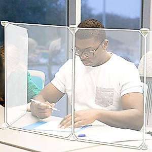 100FIXEO Sneeze Guard Panel Guard Panel for Desk Transparent Partition Board Student Partition Class Tabletop Dining Room Partition Protective Board 4PCS