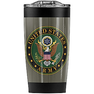U.S. Army United States Army Eagle Logo Stainless Steel Tumbler 20 oz Coffee Travel Mug/Cup, Vacuum Insulated & Double Wall with Leakproof Sliding Lid | Great for Hot Drinks and Cold Beverages