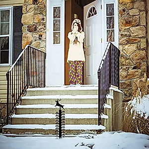 Snow Gauge Decoration Metal 24cm Handmade Gauge Gift Snow Garden Gauge Garden Snowmobile Snow Gauge (C)