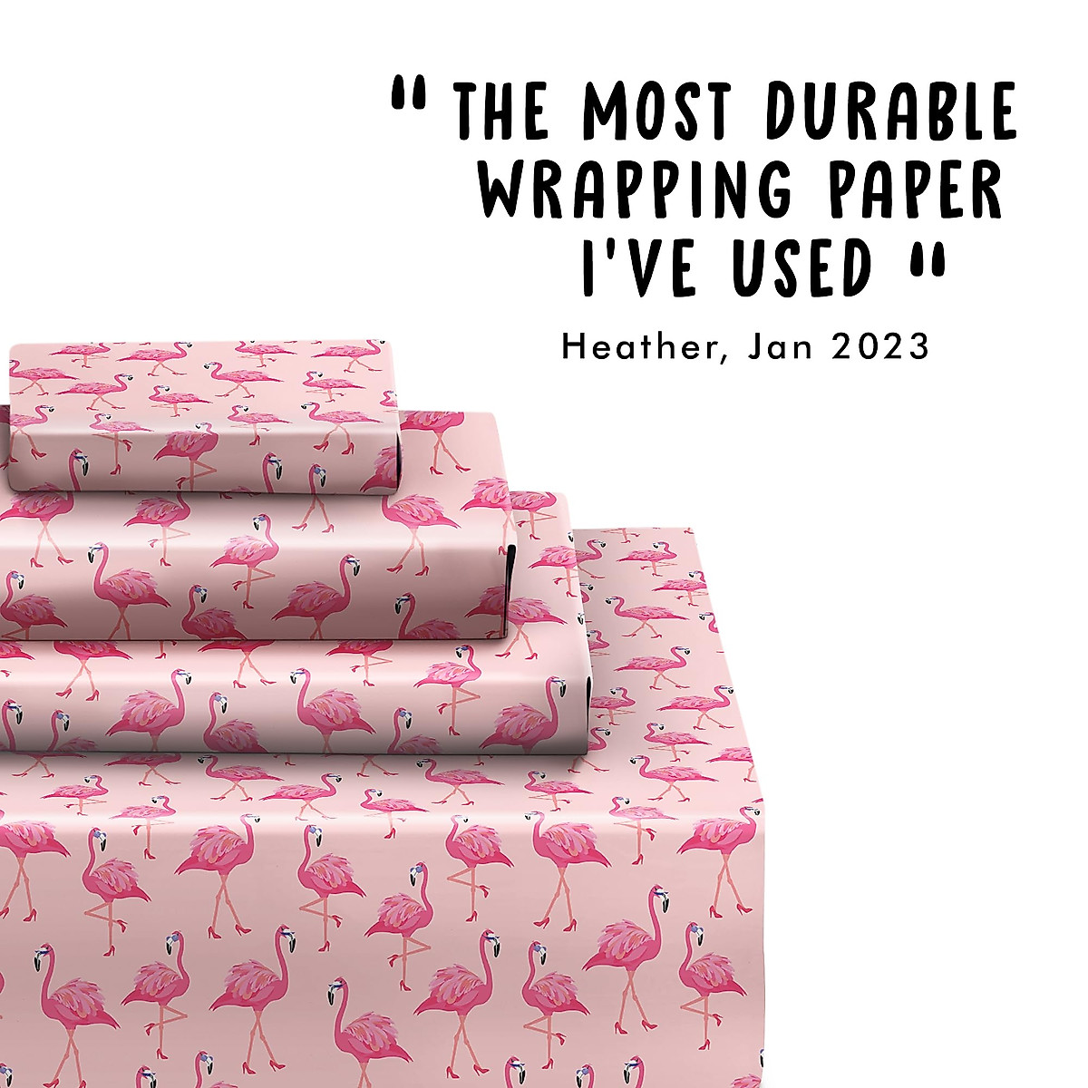 CENTRAL 23 Pink Wrapping Paper - Flamingo - 6 Sheets Birthday Gift Wrap - New Baby - Women Girls Female - Anniversary or Valentines Day Gift Wrap - Trendy - Recyclable