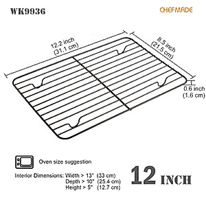 CHEFMADE Baking and Cooling Rack, Nonstick 12.2-Inch Rectangle Wire Rack Bakeware