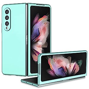 SHIEID Samsung Z Fold 3 Case, Z Fold 3 Case Ultra-Thin Phone Case Protective Cover for Samsung Galaxy Z Fold 3 5G Fashion PC Back Cover, Sky Blue