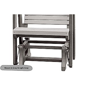 DutchCrafters Modern Horizontal Slat High Back Poly Glider Outdoor Patio Chair (Black & Blue)