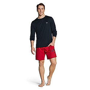 Speedo Men's Uv Swim Shirt Basic Easy Long Sleeve Regular Fit , Peacoat, XX-Large