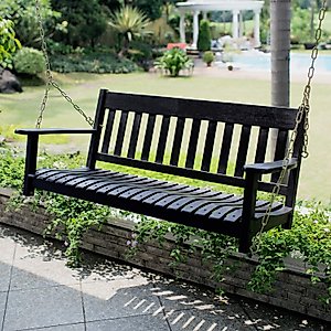 Cambridge Casual Solid Wood Bentley Porch Swing, Black