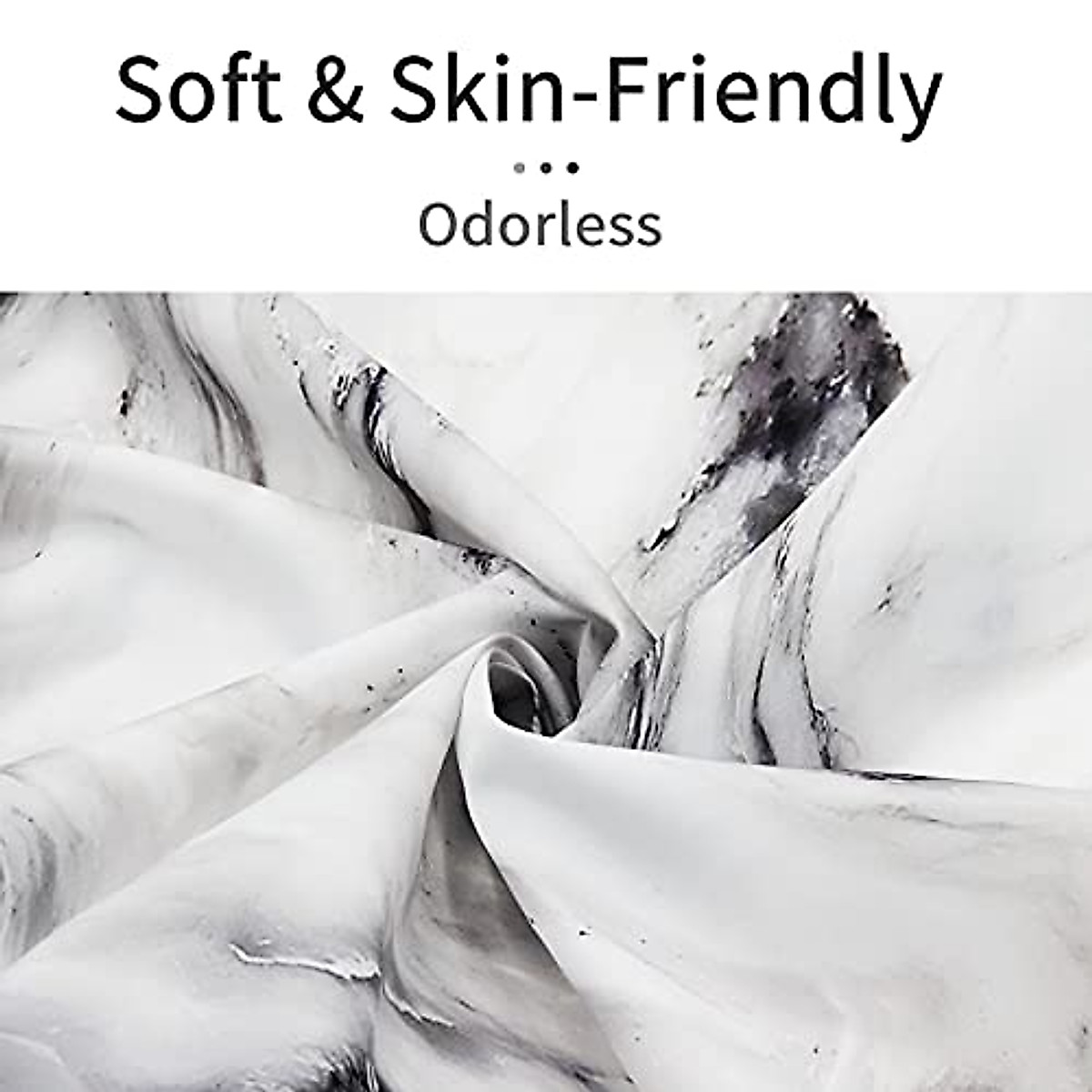 Gibelle Grey Marble Shower Curtain for Bathroom, Abstract Granite Marble Fabric Shower Curtain, Modern Luxury Art Waterproof Shower Curtain Set Unique Bath Accessories, White Gray, 72x72