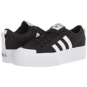 adidas Originals Women's Nizza Platform, Black/White/White, 7.5