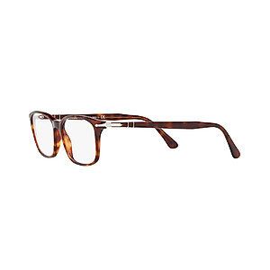 Persol PO3189V Rectangular Prescription Eyewear Frames, Havana/Demo Lens, 53 mm