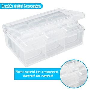 36 PCS Small Bead Organizers with 3 PCS Hinged Lid Rectangle Clear Craft Case, Mini Plastic Bead Storage boxes Containers for Storage of Small Items, Jewelry, Diamonds, DIY Art Craft Accessory