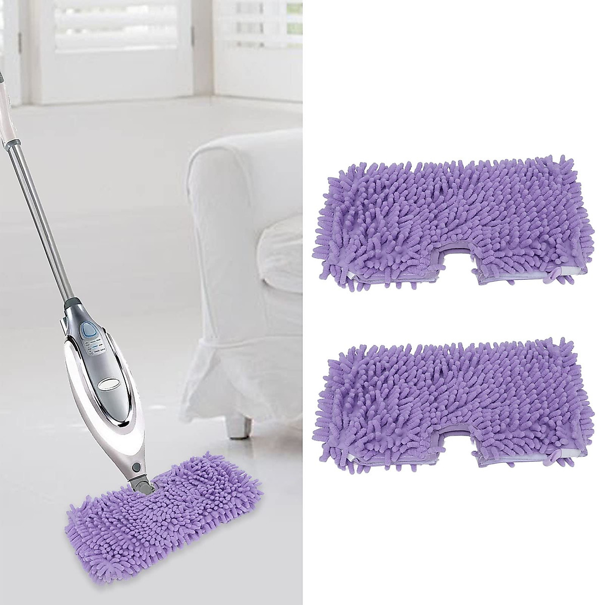 2PCS Mop Replacement Pads Soft Microfiber Mop Cloth Accessory Fit for Shark S3601 S3501 Mop Pads