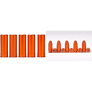 A-ZOOM 12 Gauge SNAP-Cap Orange Training Rounds (5PK) 9MM Luger SNAP Cap Orange Dummy Rounds (10PK, 15416)