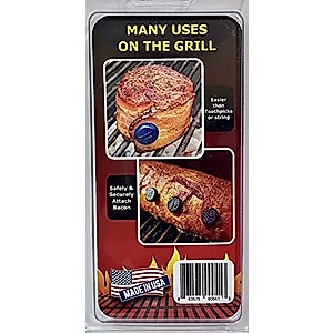 GRILL PINZ - Essential Grilling Accessory - Attach and Combine Food While Cooking (Better Than Grill Skewers) - Perfect for Attaching Bacon to Meat on The Grill (32 Pack)