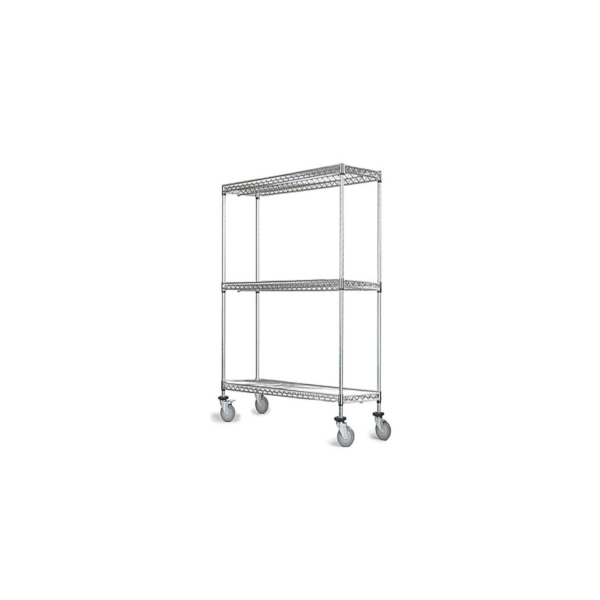 18" Deep x 36" Wide x 80" High 3 Tier Gray Wire Shelf Truck with 800 lb Capacity