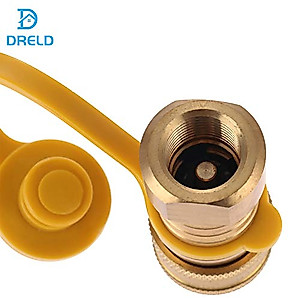 DRELD 3/8 Inch Natural Gas Quick Connect Fittings, LP Gas Propane Hose Quick Disconnect Kit, 3/8” Male Pipe NPT Thread x 3/8” Female Pipe Thread Natural and Propane Gas Hose Plug Solid Brass