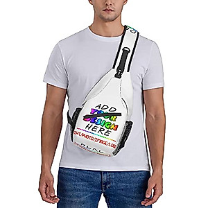 Custom Sling Backpack Personalized Crossbody Sling Bags Leisure Sports Outdoor Custom Bag For Men Backpack Optional Color Add Your Name Logo Text or Image Here
