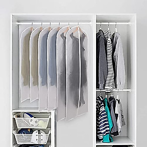 Kntiwiwo Clear Garment Bag Suit Bags for Storage Set of 12 Hanging Dust-Proof Clothes Cover Bag with Zipper for Suit, Coat, Dress Closet Clothes Storage-24” x 40”