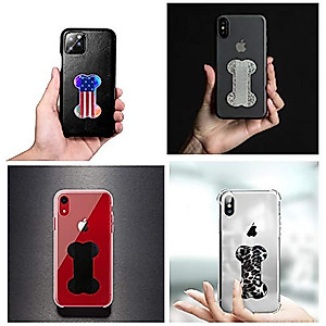 REINVENT EGO-Finger Strap Phone Holder - Cell Phone Grip Holds Device with just a Finger - Ultra Thin Anti-Slip Universal Cell Phone Grips Band Holder for Back of Phone - 2Pack(Black)