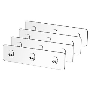 Orimade 4 Pack Strong Transparent Wall Adhesives, 2.75 x 8.66 in (7x22cm) Adhesive Pad Hook Strip Waterproof Rustproof for Shower Caddy Organizer Shelf, Kitchen Rack, Bathroom Storage